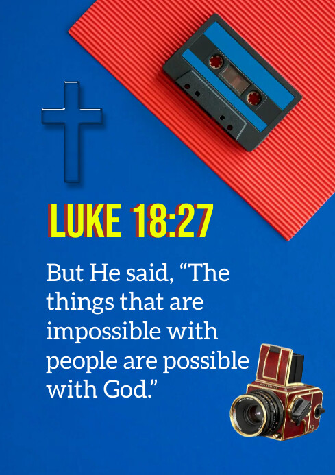 Plantilla de Blue Vintage Inspirational Bible Verse Poster | PosterMyWall