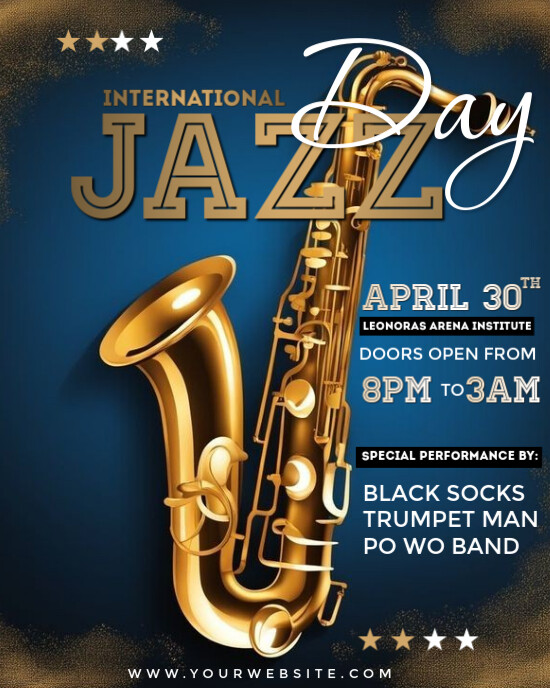 Plantilla de Blue Vintage International Jazz Day Instagram Portrait ...