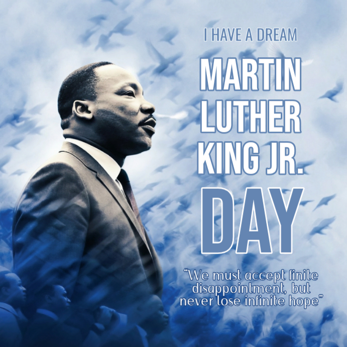 Blue Vintage Martin Luther King Jr. Day Instagram Post Template ...