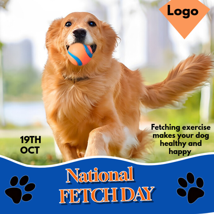 Copy of Blue Vintage National Fetch Day Instagram Post | PosterMyWall