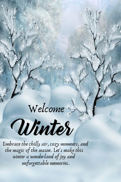 Copy of Blue Vintage Welcome Winter Celebration Poster | PosterMyWall