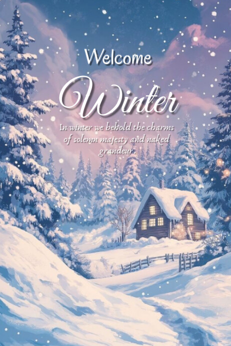 Blue Vintage Welcome Winter Poster Template | PosterMyWall
