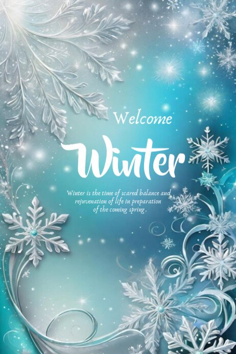 Blue Vintage Welcome Winter Poster Template | PosterMyWall