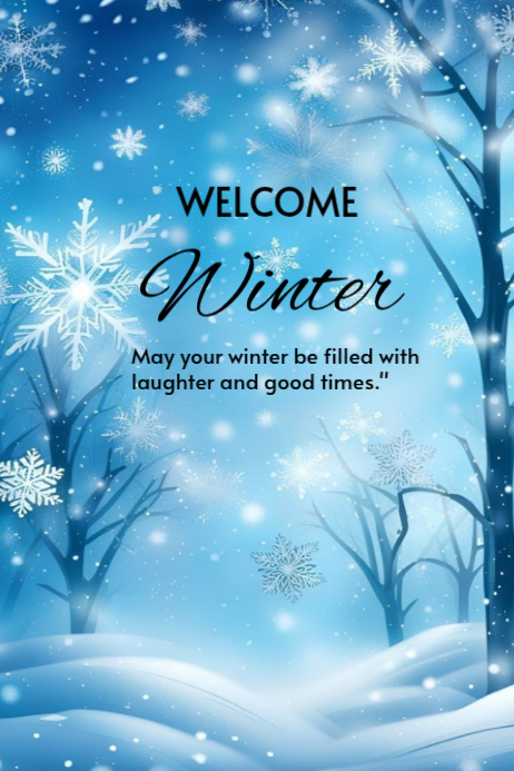 Blue Vintage Welcome Winter Poster Template | PosterMyWall