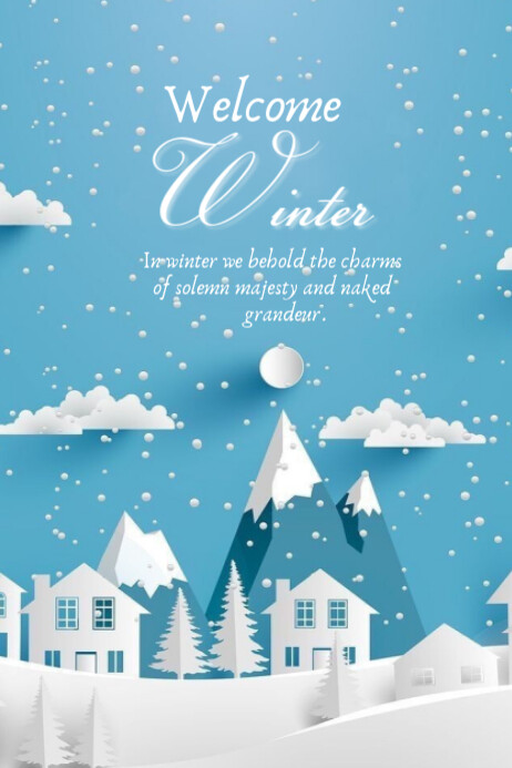 Blue Vintage Welcome Winter Poster Template | PosterMyWall
