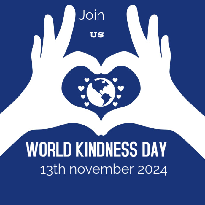 Blue Vintage World Kindness Day Instagram Post Template | PosterMyWall