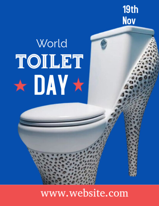 Plantilla de Blue Vintage World Toilet Day Flyer (us Letter) | PosterMyWall