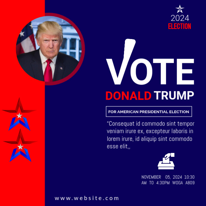 Blue Vote Donald Trump For American Presidential Election Instagram ...