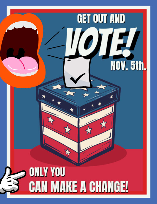 Blue Vote Flyer Campaign Ad Flyer (us Letter) templaat | PosterMyWall