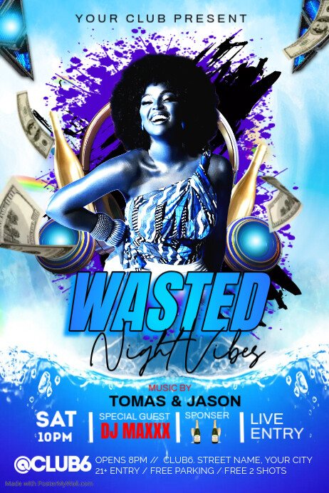 Copy of Blue Wasted Party Poster | PosterMyWall