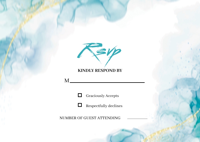 Blue watercolor background RSVP CARD Template | PosterMyWall