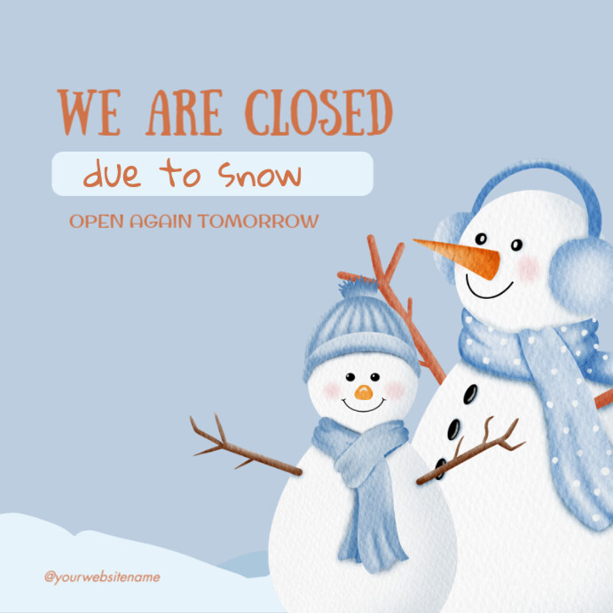 Blue We Are Closed Instagram Post Template | PosterMyWall