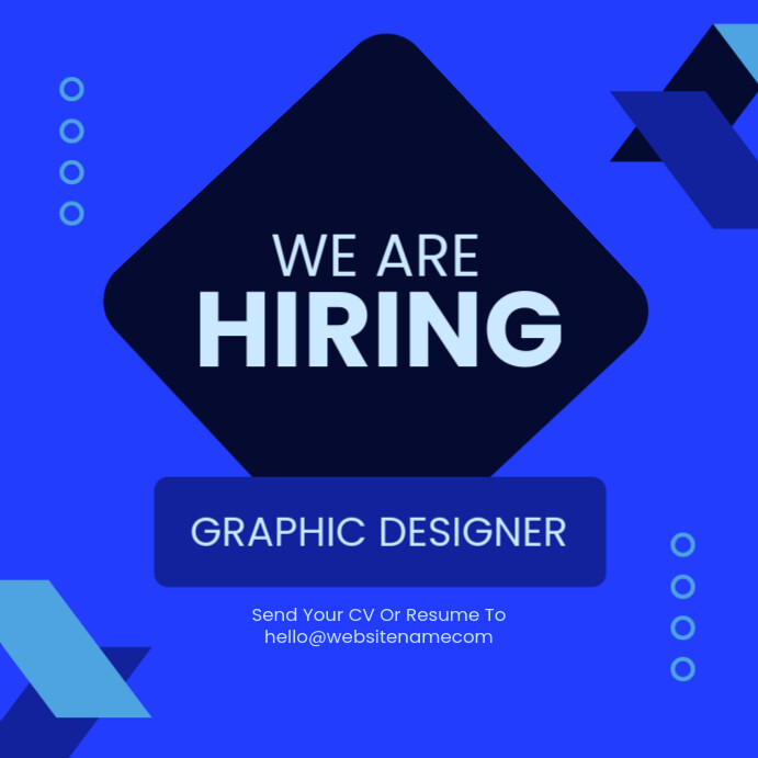Blue We Are Hiring Instagram Post Template | PosterMyWall