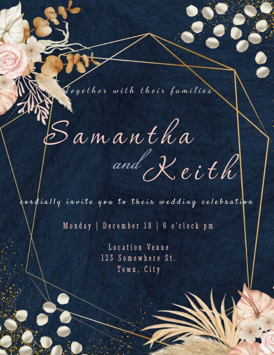 Blue Wedding Invitation | PosterMyWall