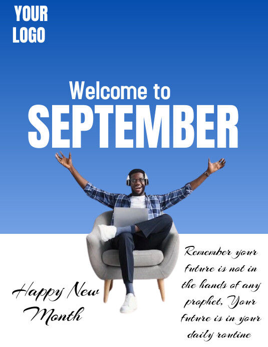 Copy of Blue Welcome To September Flyer (us Letter) | PosterMyWall