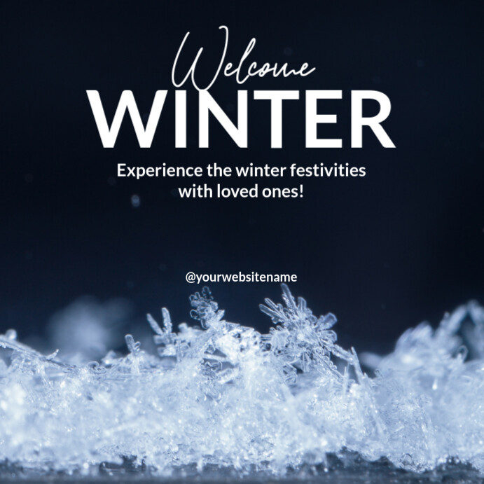 Blue Welcome Winter Instagram Post Template | PosterMyWall