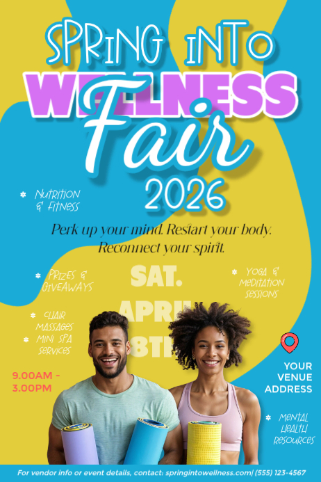Blue Wellness Fair Poster Template | PosterMyWall