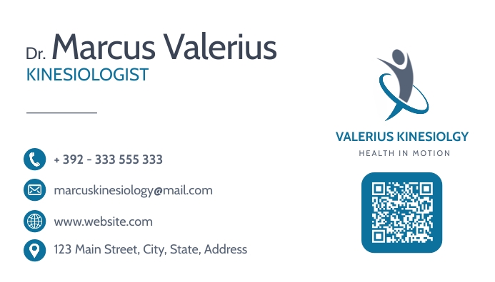 Blue white and grey colors business card temp Template | PosterMyWall