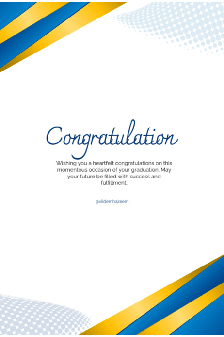 Copy of Blue White and Yellow Geometric Congratulations Flyer ...