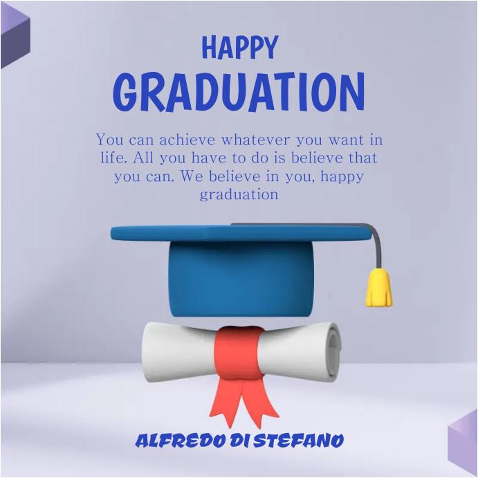 Copy of Blue White Happy Graduation Instagram Post | PosterMyWall