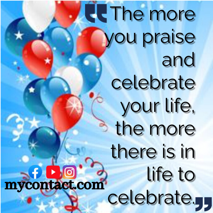Modèle Blue White Joyful Celebrate Your Life Instag | PosterMyWall