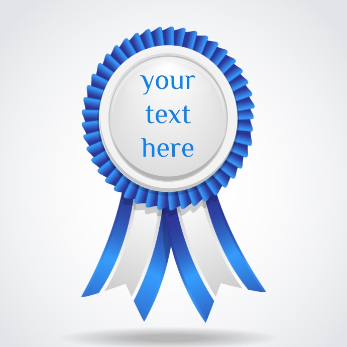 Copy of Blue white label with ribbons | PosterMyWall