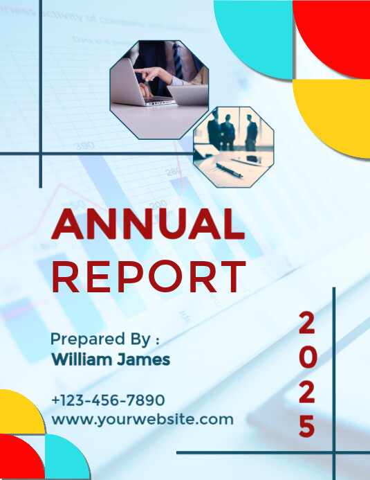 Copy of Blue White Modern & Minimal Annual Report Pamflet (letter As ...