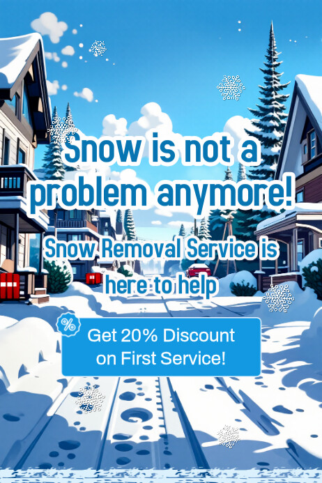 Blue White Modern & Minimal Snow Removal Poster Template | PosterMyWall