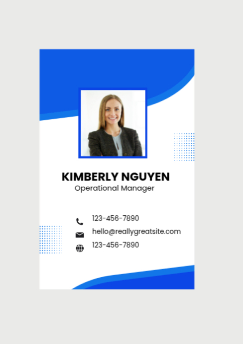 Blue White Modern Business ID card Template | PosterMyWall