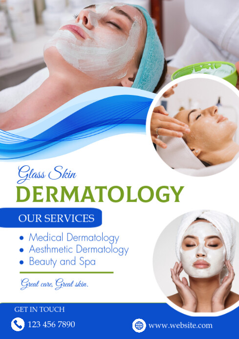 Copy of Blue-White Professional Dermatology Services A4 | PosterMyWall