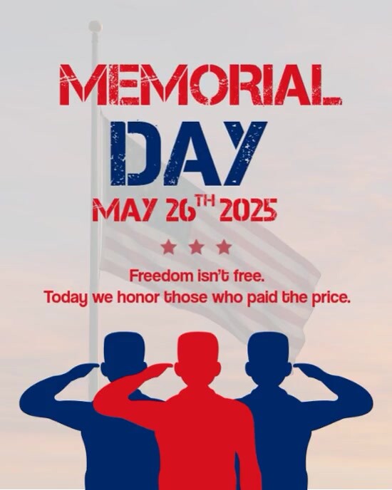 Blue White Red Memorial Day Instagram Post Design Template | PosterMyWall