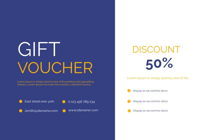 Copy of Blue White Simple Gift Voucher Template | PosterMyWall