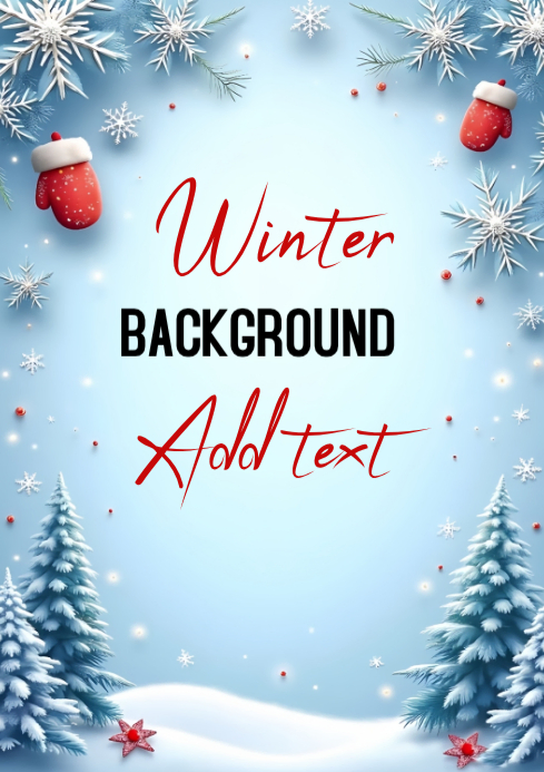Blue Winter Background Template A4 | PosterMyWall