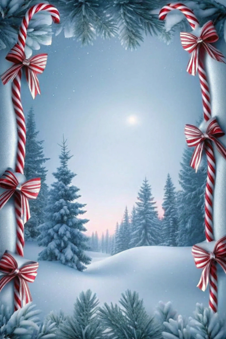 Blue Winter Christmas Border Poster Template | PosterMyWall