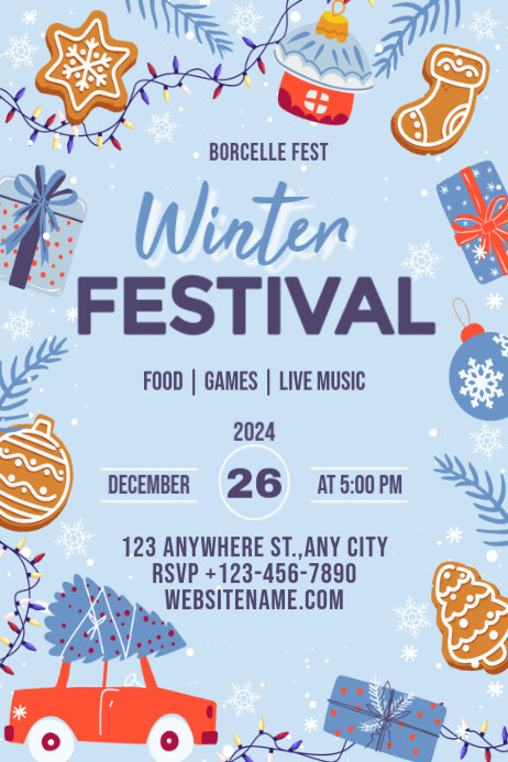 Blue Winter Festival Poster Template | PosterMyWall