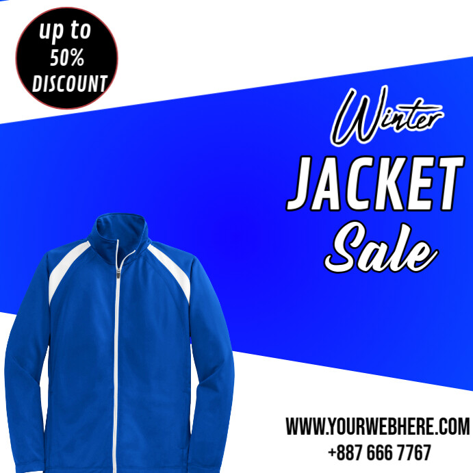 Plantilla de Blue winter jacket design | PosterMyWall