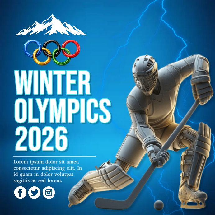 Blue Winter Olympics 2026 Instagram Post Template | PosterMyWall