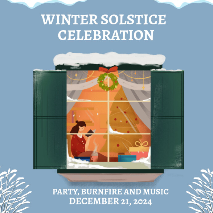 Blue Winter Solstice Celebration Instagram Post Template | PosterMyWall
