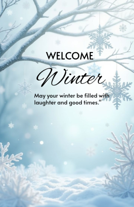 Blue Winter Welcome Tabloid Template | PosterMyWall