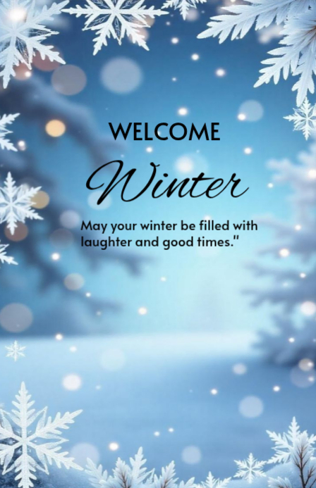 Blue Winter Welcome Tabloid Template | PosterMyWall