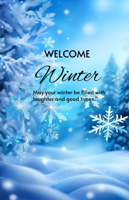 Blue Winter Welcome Tabloid Template | PosterMyWall