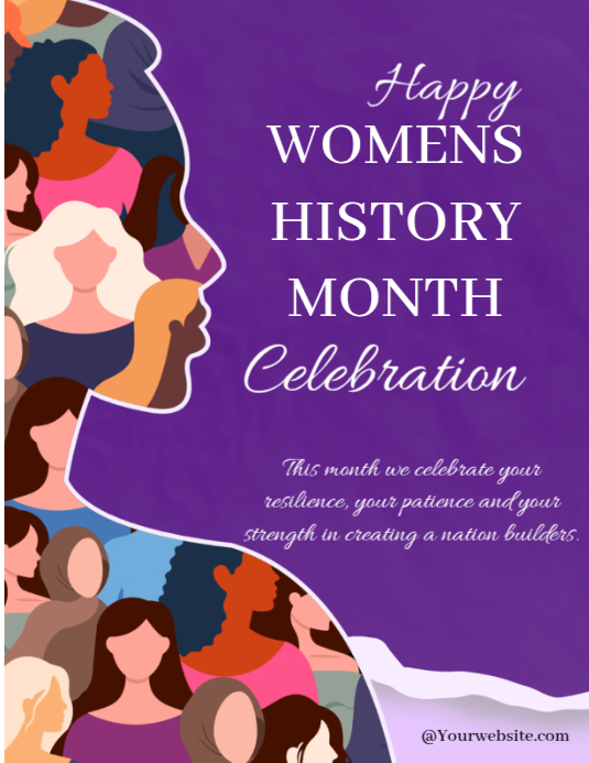 Plantilla de Blue Women History Month Online Design Flyer/template ...