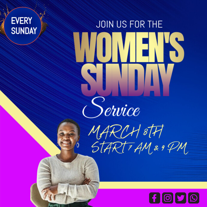 Copy of Blue Womens Sunday Square (1:1) | PosterMyWall