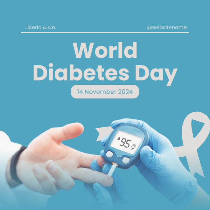Blue World Diabetes Day Instagram Post Template | PosterMyWall