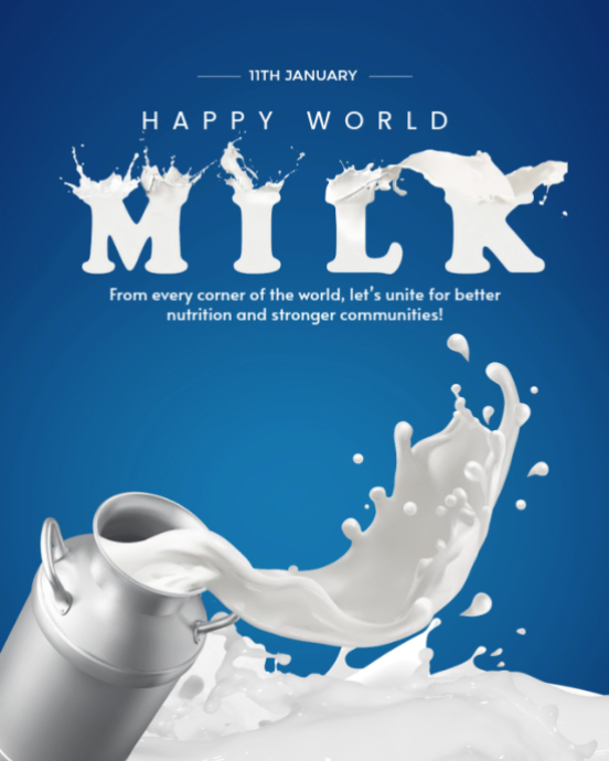 Blue World Milk Day Instagram Portrait 2026 Template | PosterMyWall