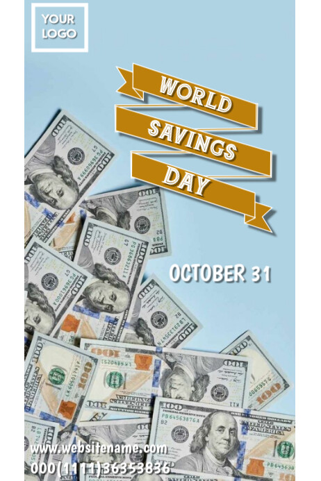 Blue World Savings Day Poster Template | PosterMyWall