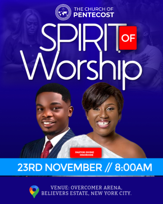 Blue Worship Event Instagram Portrait Template | PosterMyWall