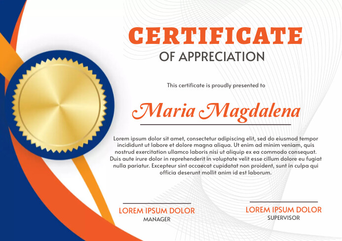 Blue Yellow - Certificate Template | PosterMyWall