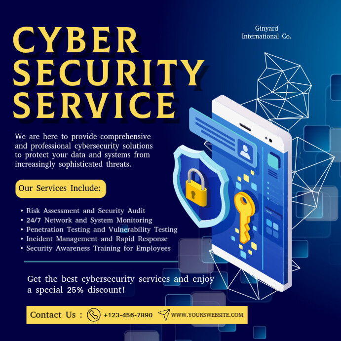 Copy of Blue yellow Ilustratif Cyber Security Service Pos Instagram ...