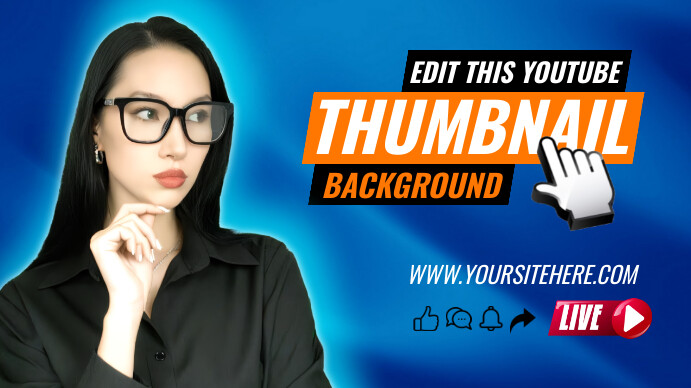 Plantilla de Blue youtube thumbnail background | PosterMyWall